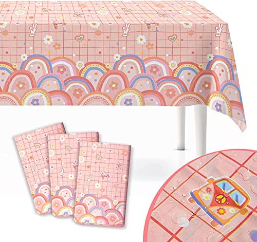 Amazon.com: 4 Pcs Stay Groovy Tablecloth Retro Hippie Boho Party Table ...