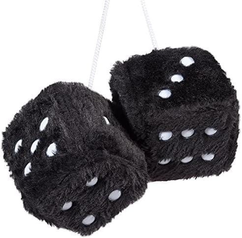 JSCARLIFE Fuzzy Plush Dice 2.95”, Retro Square Plush Hanging Mirror ...