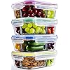 Chef Fresh Packs Glass Meal Prep Containers - 4-Pack 3 Compartment Food ...