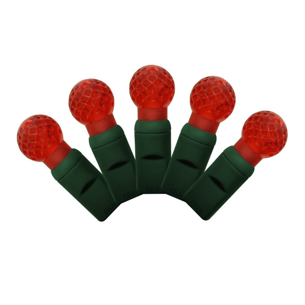 EZLS G12 Red LED String Lights 25ft (50bulbs) - G12 Christmas Light ...