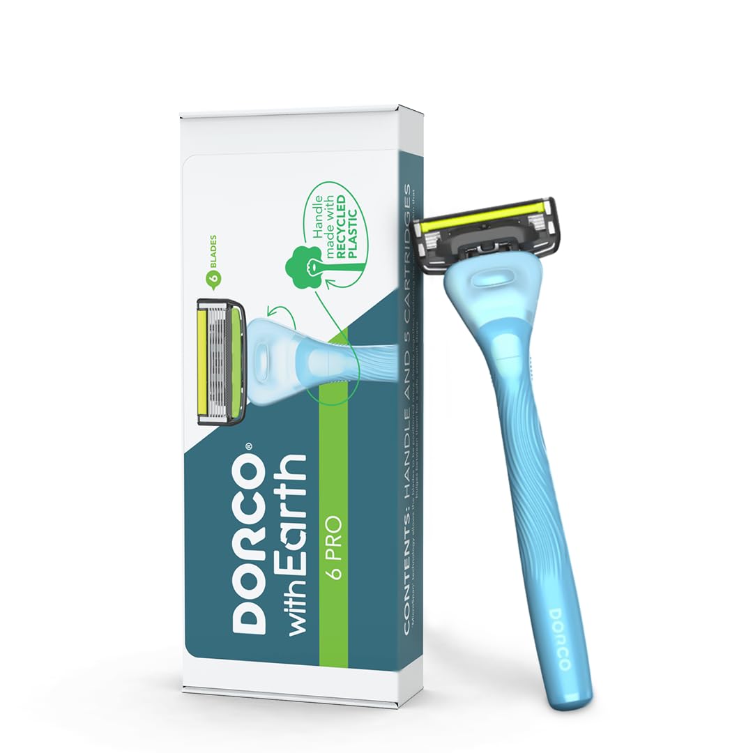 Amazon.com : DORCO with Earth Razor with Pace 6 Pro Cartridges • Handle ...