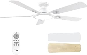 Amazon.com: TCL Ceiling Fans with Lights, 52 Inch Low Profile Ceiling ...