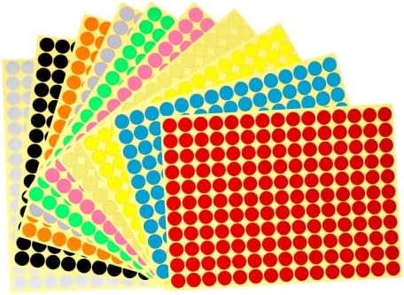 Swahan 1650 Runde Klebepunkte Bunt, 10mm Runde Punktetikettenaufkleber ...