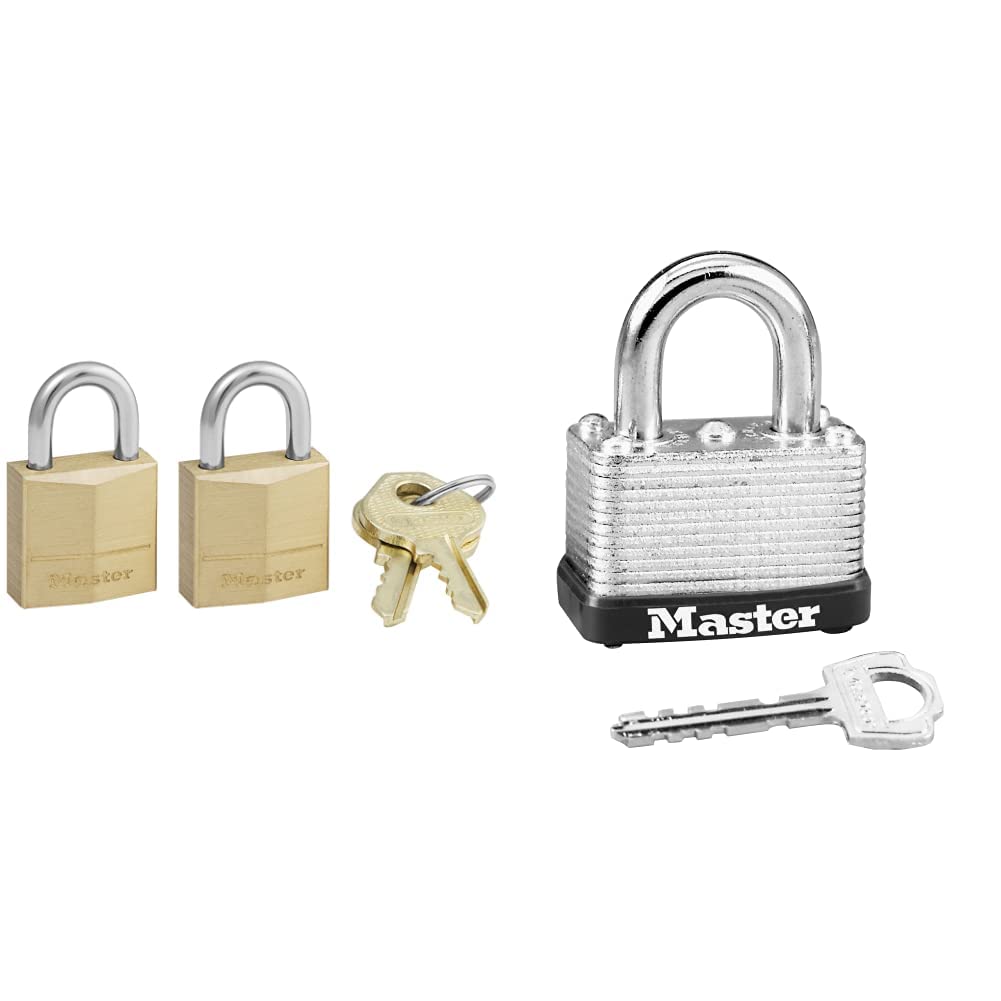 Master Lock Padlock, Solid Brass Lock, 3/4-Inch Body Width, 120T, Keyed ...