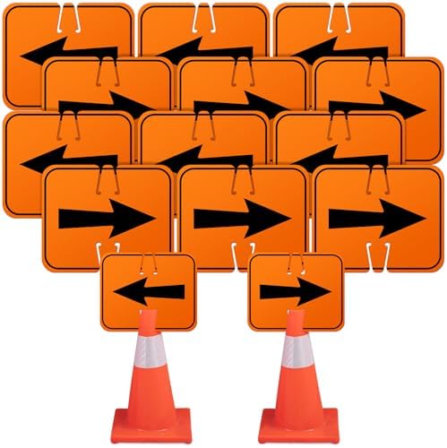 Amazon.com: Geetery 12 Pcs Traffic Reversible Arrow Signs 12.6 x 10.4 ...