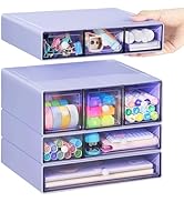 Amazon.com: Desk Organizer with 12 Drawers, FODIENS 3 Packs Stackable Desktop Storage Box with ...