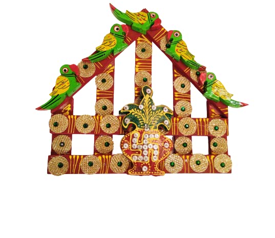 VARDHMAN YANTRA BHANDAR Multicolour Wooden Toran for Barat Rituals ...