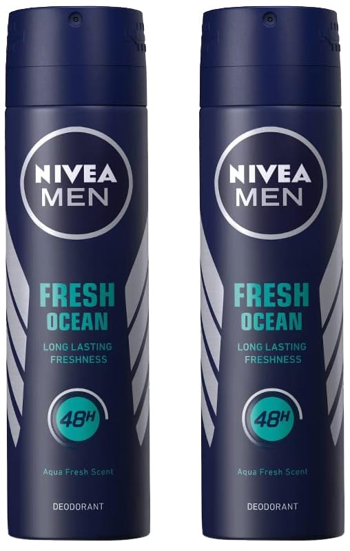 Buy Nivea Men Fresh Ocean Aquatic Deodorant Spray, 150Ml (Pack Of 2 ...