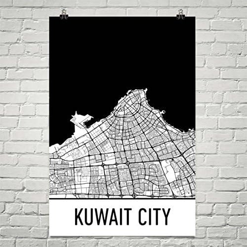 Amazon.com: Kuwait City Map, Kuwait City Art, Kuwait City Print, Kuwait ...