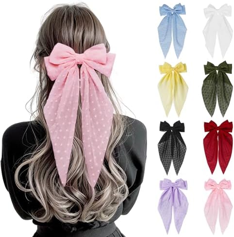Amazon.com : Hair Accessories: Ribbon Bow Hair Clips for Women and ...