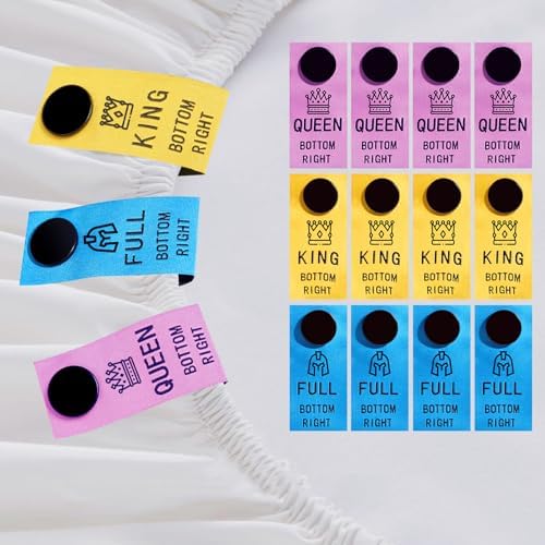 SheetSnaps 12-Pack Color-Coded Bed Sheet Labels – Snap-On Tags for ...