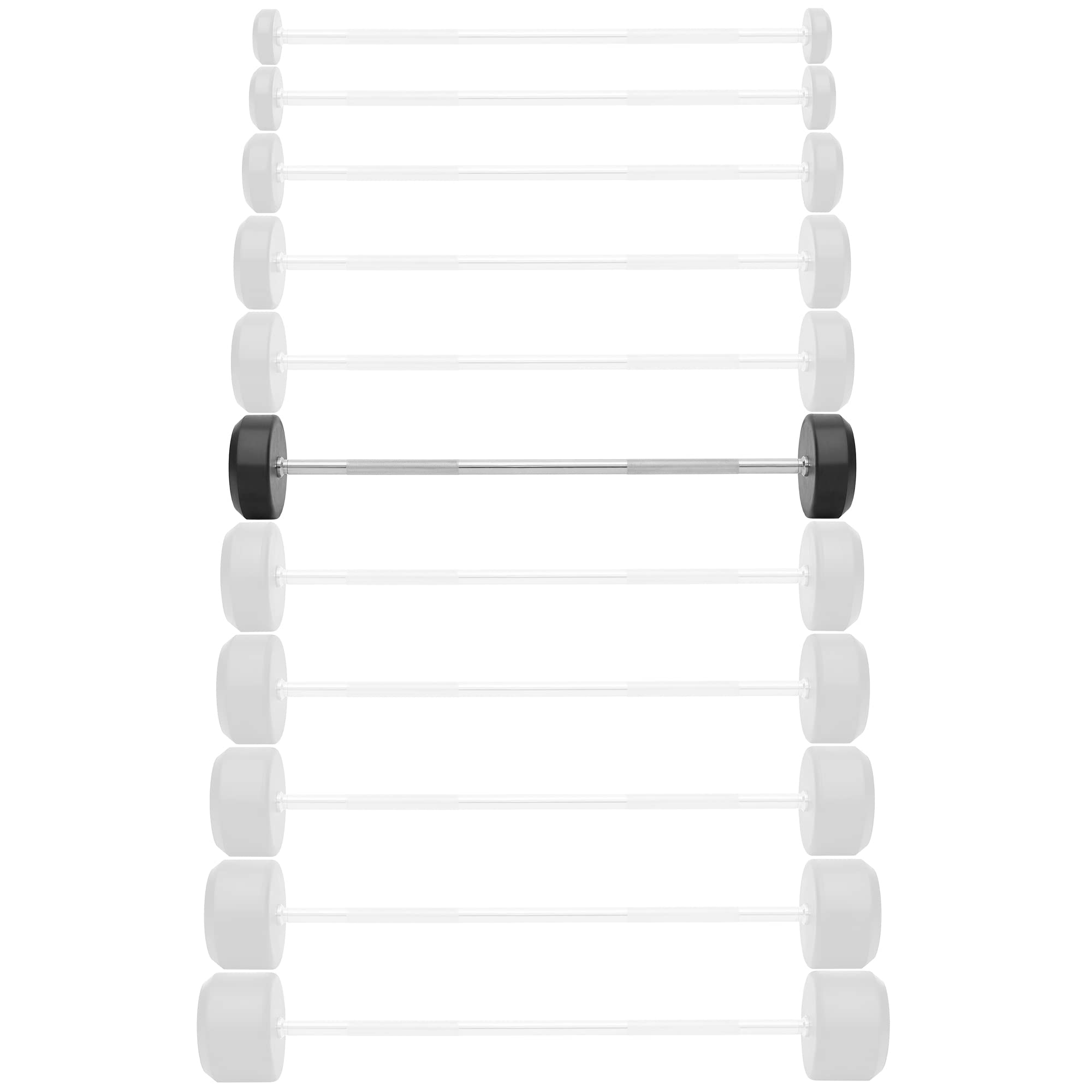 Snapklik.com : Rubber Fixed Barbell, 60 LB Pre-Loaded Weight Straight ...