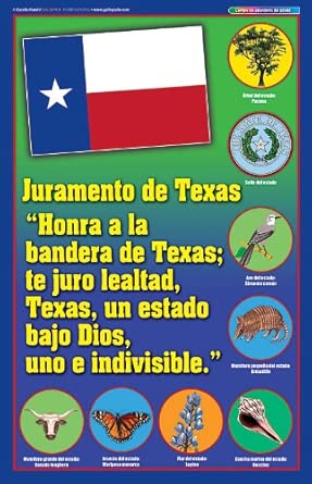Amazon.com: Texas Pledge Poster - Spanish Version (Texas Experience ...