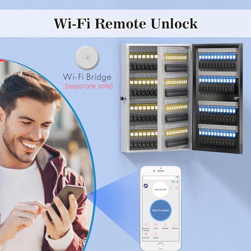 Snapklik.com : 192 Key Cabinet Organizer, Key Lock Box Wall Mount Use ...
