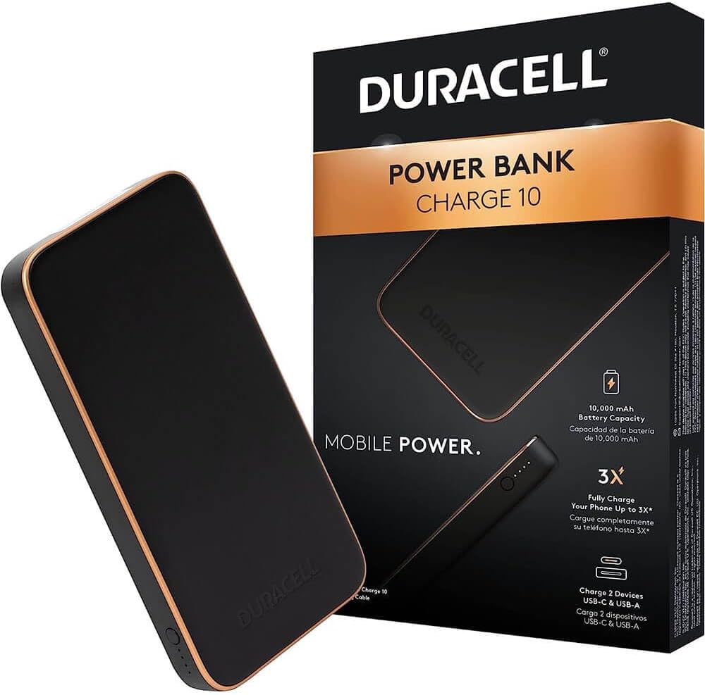 Amazon.com: DURACELL Core 10 Portable Charger | Wireless 10,000mAh ...