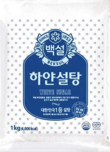 Amazon.com: Korean Beksul Fine Quality Sugar 2.2lb 백설 설탕 (White ...