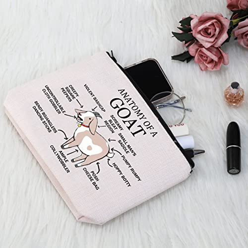 Goat Lover Gift Anatomy of A Goat Makeup Bag Goat Themed Cosmetic Bag ...