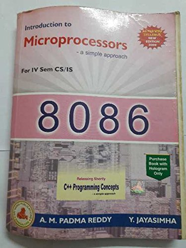 Microprocessors 8086 by padma reddy and y.jayasimha : Amazon.in: Books