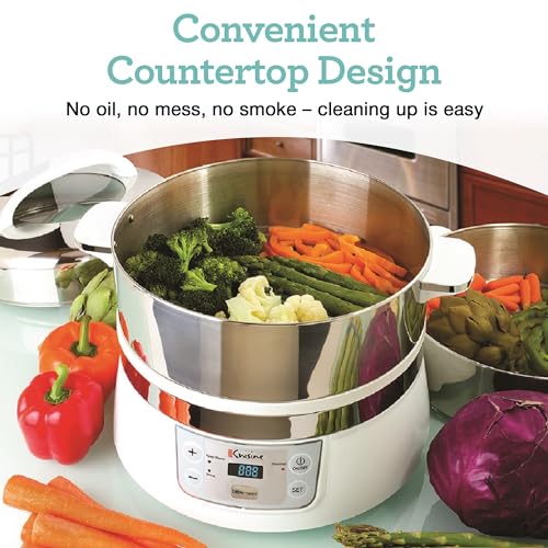 Euro Cuisine FS2500 Electric Food Steamer, Versatile Vegetable Steamer ...