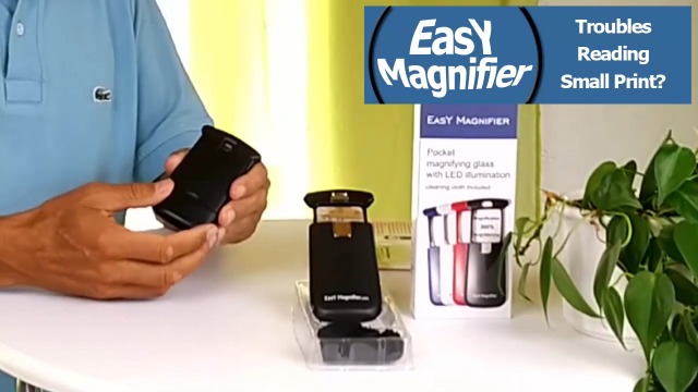 EasY Magnifier Pocket Magnifying Glass with LED 3X