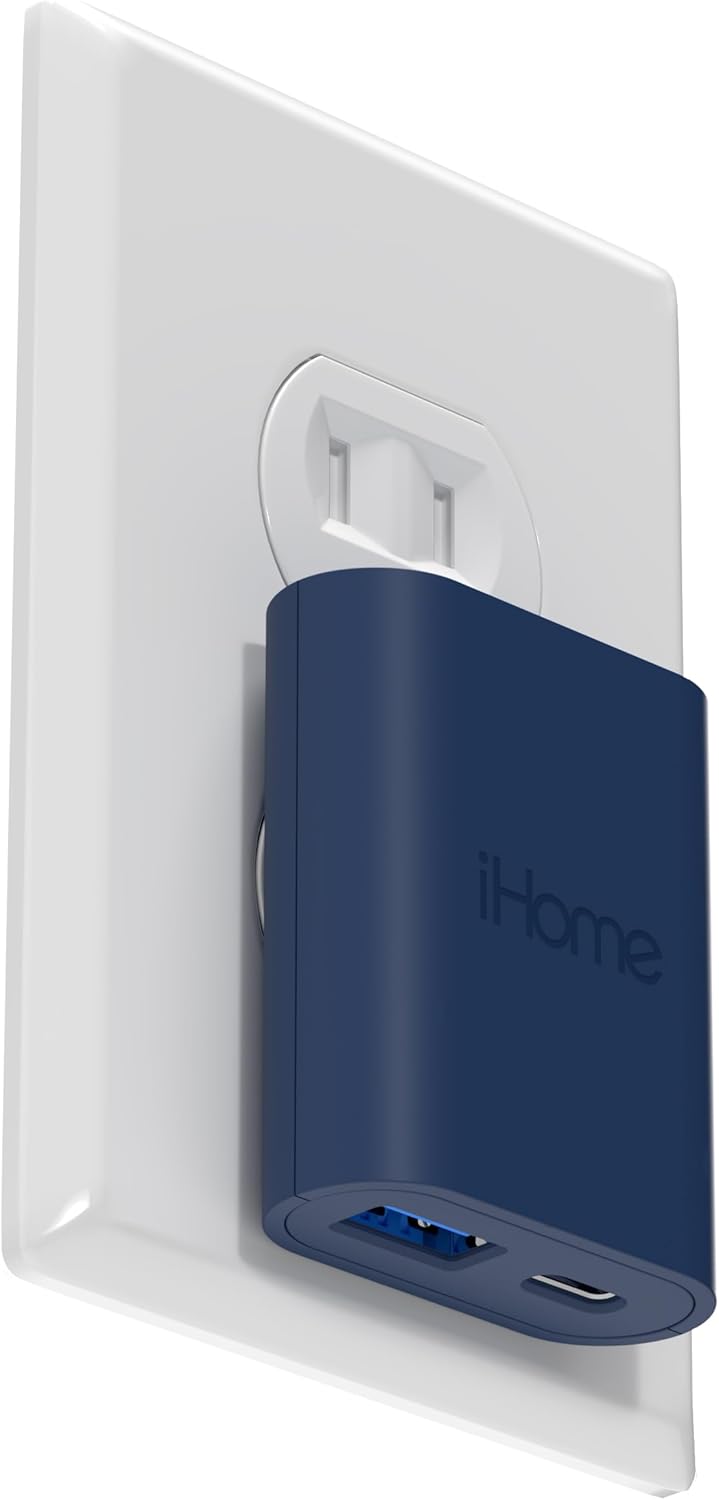 Amazon.com: iHome USB C Charger: AC Pro 20W Multiport (1 USB-C Port, 1 ...