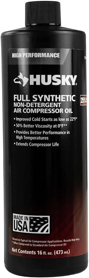 Amazon.com: Husky 16 oz. 100% Full Synthetic Compressor Oil : Tools ...