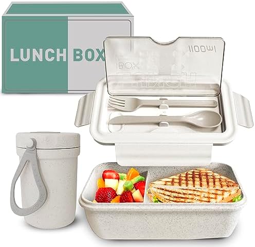 Bento Lunch Box for Adults and Kids 2 Layer Lunchbox 1600ml Large ...