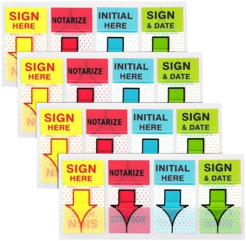 Amazon.com: 900 Pcs/ 9 Packs Sign Here Date Tabs with Dispenser - Sign ...