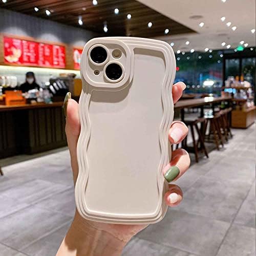 KC Back Cover for Apple iPhone 13, Curly Wave Shape Shockproof Bumper ...