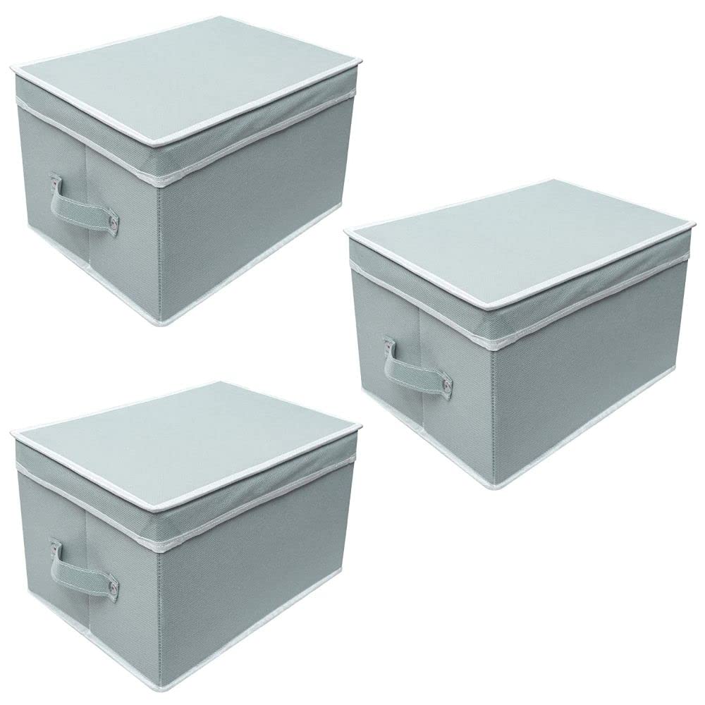 Craficial Solid Non-Woven Rectangular Foldable Fabric Organizer Storage ...