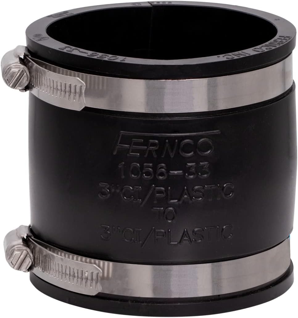Fernco 1056-32 Reducing 3-in. x 2-in. Flexible PVC Pipe Coupling for ...