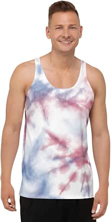 Americana Red White Blue Tie Dye Tank Top at Amazon Women’s Clothing store