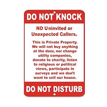 Aluminum Vertical Metal Sign Multiple Sizes Do Not Knock No Uninvited ...