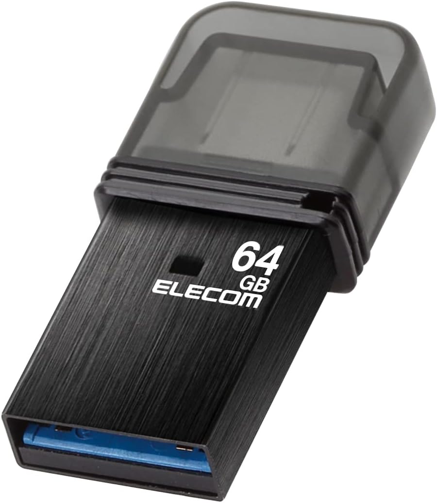 Amazon | エレコム USBメモリ 64GB USB3.2（Gen1） Type-C キャップ式 ブラック MF-CAU32064GBK | エレコム(ELECOM) | USBメモリ ...