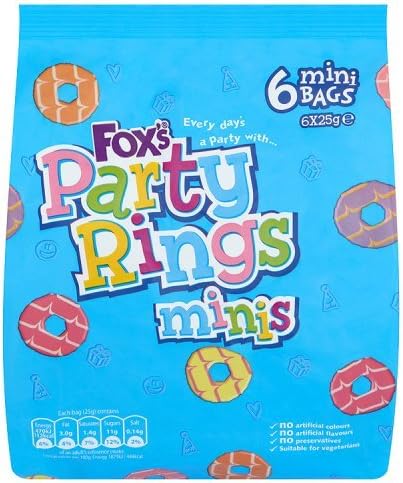 Fox's Party Rings Mini Original Party Rings Biscuit, 150g (Pack of 6 ...
