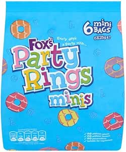 Fox's Party Rings Mini Original Party Rings Biscuit, 150g (Pack of 6 ...