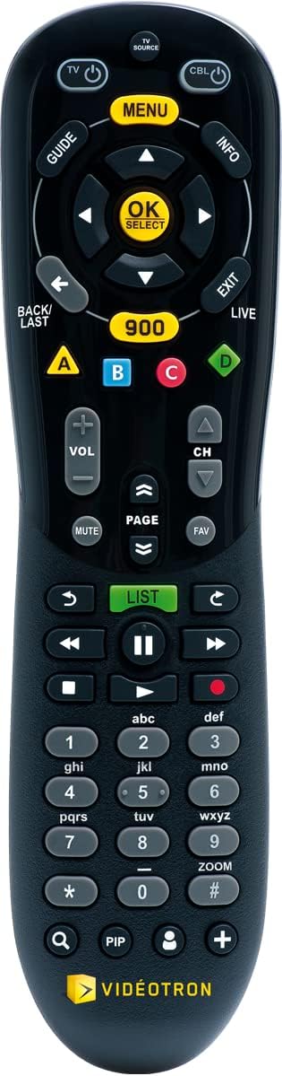 Videotron Illico Cable Receiver Remote Control (URC-2244CBC0-0001-R ...