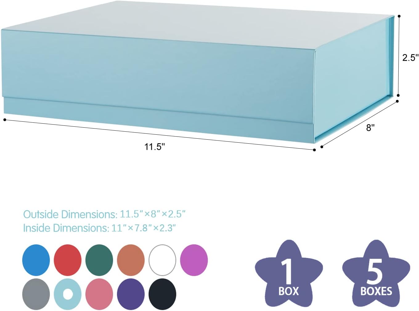 Buy JINGUAN Gift Boxes Blue 11x7.8x2.3 Inches, Gift Boxes with Magnetic ...