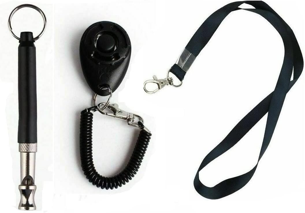 Multibao Dog Puppy Training Whistle and Dog Clicker with Black Lanyard ...