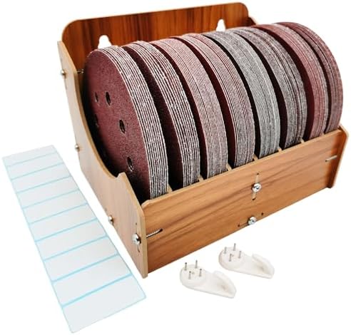 Amazon.com: ZYRELYNX 8-Tier Wooden Sandpaper Organizer Holder with Grit ...