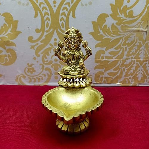 Buy RAMA METAL Brass Lakshmi DEEPAM | DEEPALU Online at Low Prices in ...