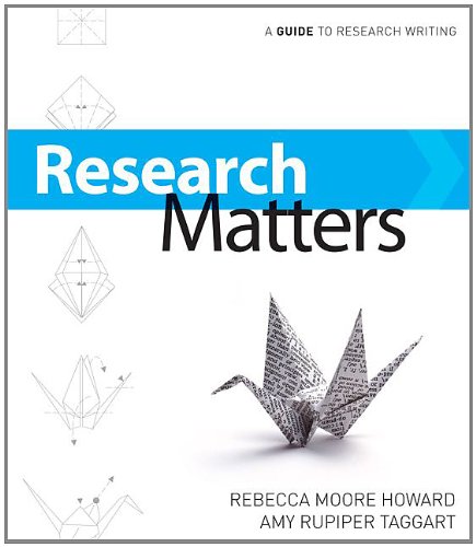 Research Matters: A Guide To Research Writing: Howard, Rebecca Moore ...
