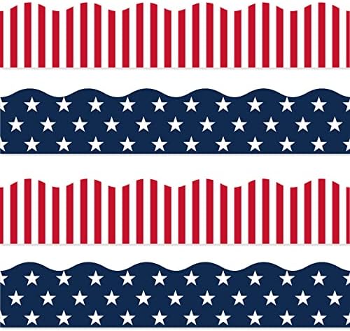Amazon.com: Whaline 69Ft 4th of July Bulletin Board Borders 60 Sheet ...