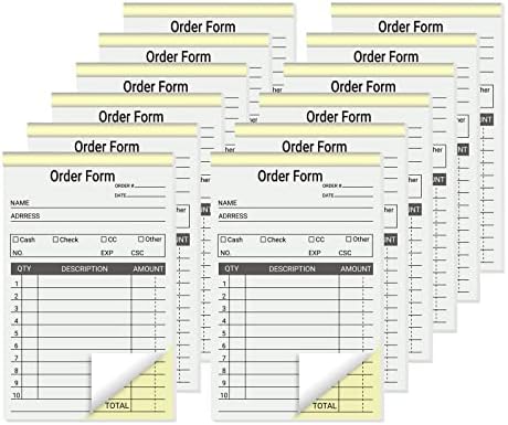 Amazon.com : 10 Pack Receipt Book, 3.4x5.5" Handheld 2-Part Carbonless ...