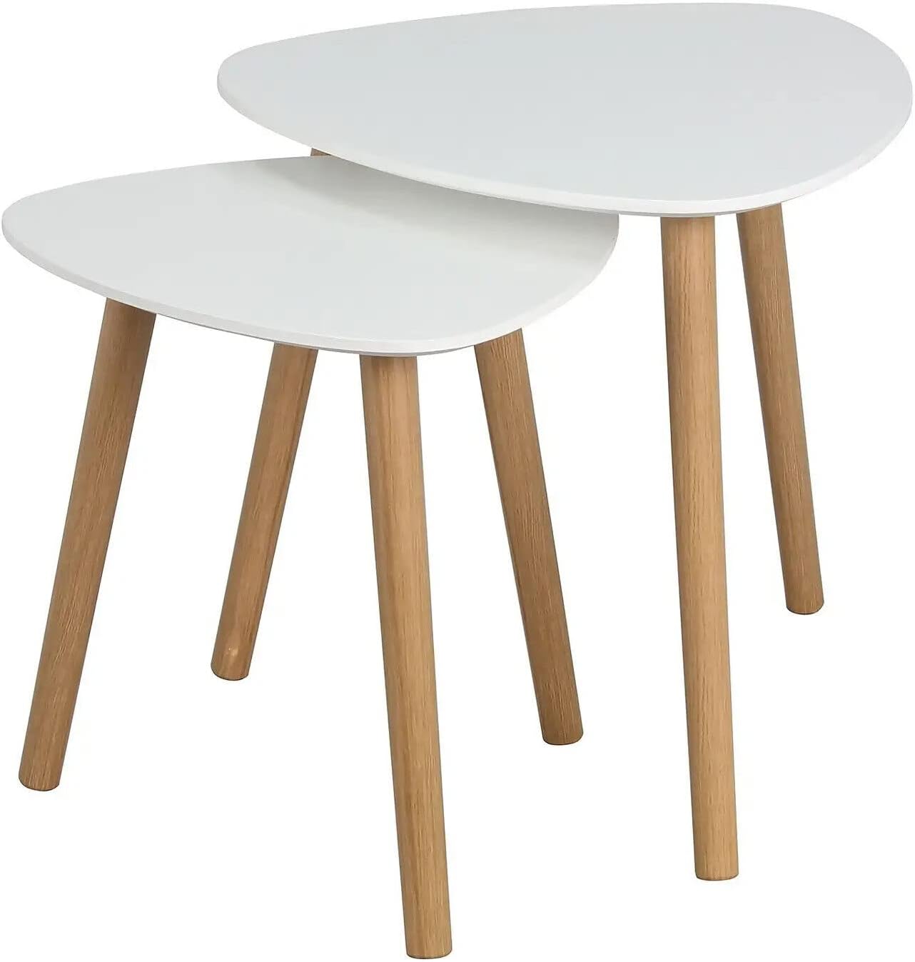 URBNLIVING Set of 2 Pcs Modern Teardrop Nesting Coffee Side End Tables ...