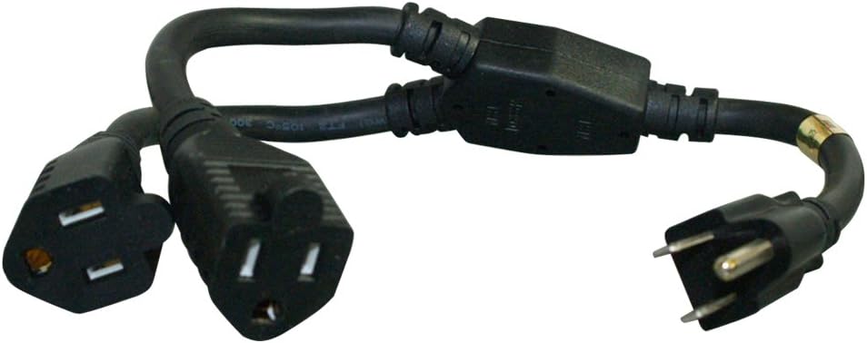 Amazon.com: Cable Leader Power Cord Splitter Cable for 2 NEMA 5-15R to ...