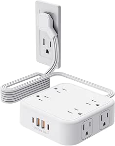 FANDBO 12 en 1 Regleta Multicontacto Extension USB, con 8 Salidas CA y 4 Puertos USB (2 USB C ...