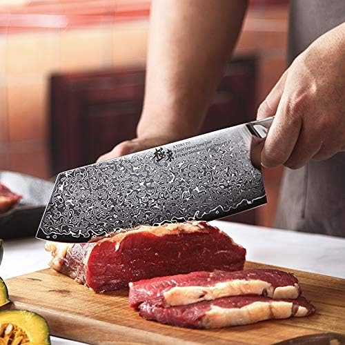Cleaver Knife,Meat Cleaver, 67 Layers Steel V Gold 10 Damascus Kitchen ...
