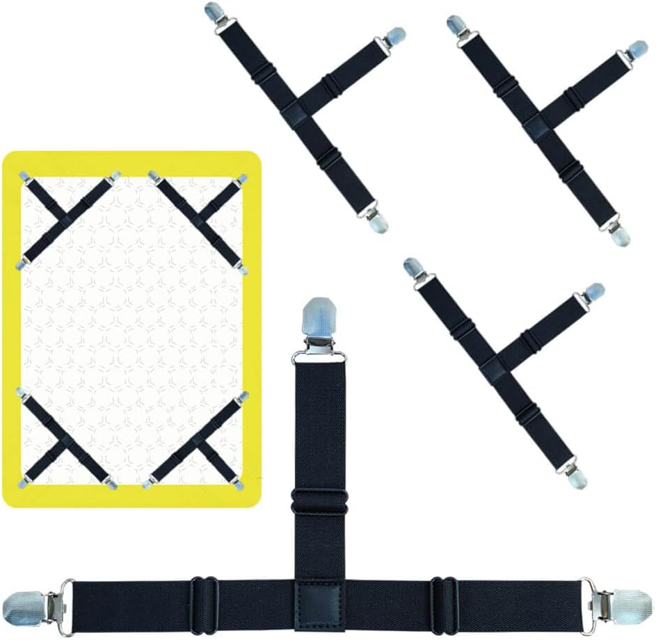 Amazon.com: AireKouzia Fitted Sheet Straps with Clips - Heavy Duty Anti ...