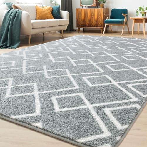 Amazon.com: Fosirug Geometric Modern Area Rug for Bedroom, 6x9 Feet ...